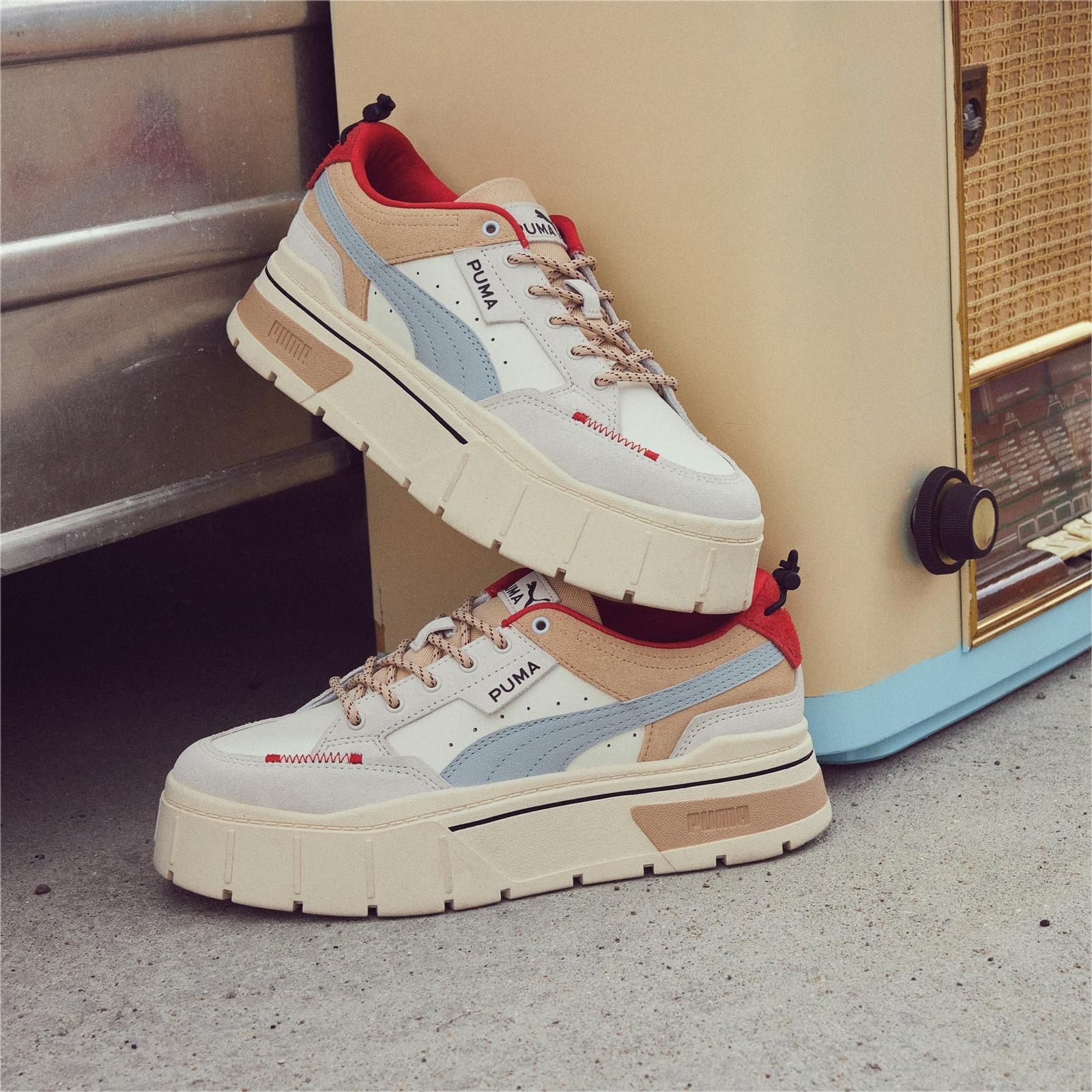 BUTY SPORTOWE DAMSKIE PUMA MAYZE STACK RETRO GRADE BEŻOWE 38645001 ...