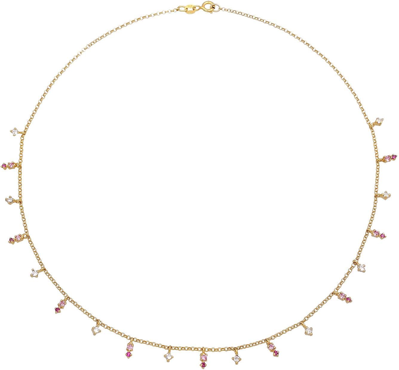 Elli Naszyjnik Damski wisiorek mieniący się kryształami Pink Rose ze ...