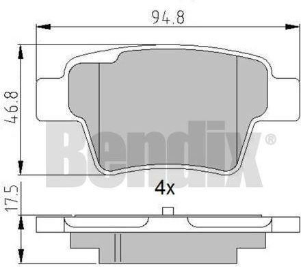 Klocki hamulcowe Bendix 510763 Zestaw Klocków Hamulcowych Hamulce ...