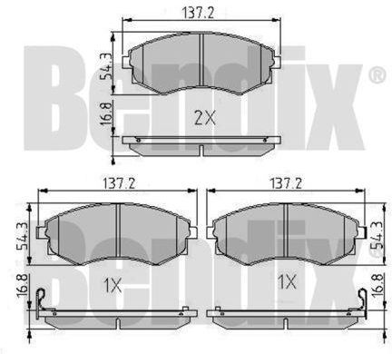 Klocki hamulcowe Bendix 510072 Zestaw Klocków Hamulcowych Hamulce ...