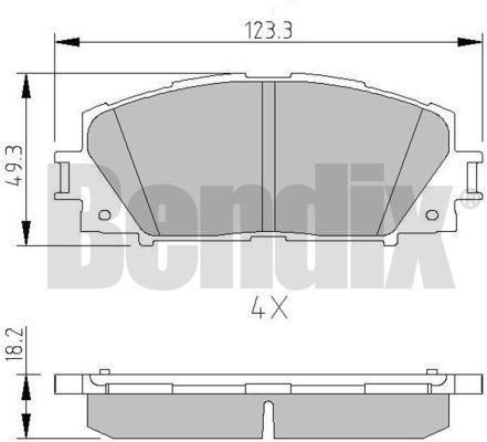 Klocki hamulcowe Bendix 510498 Zestaw Klocków Hamulcowych Hamulce ...