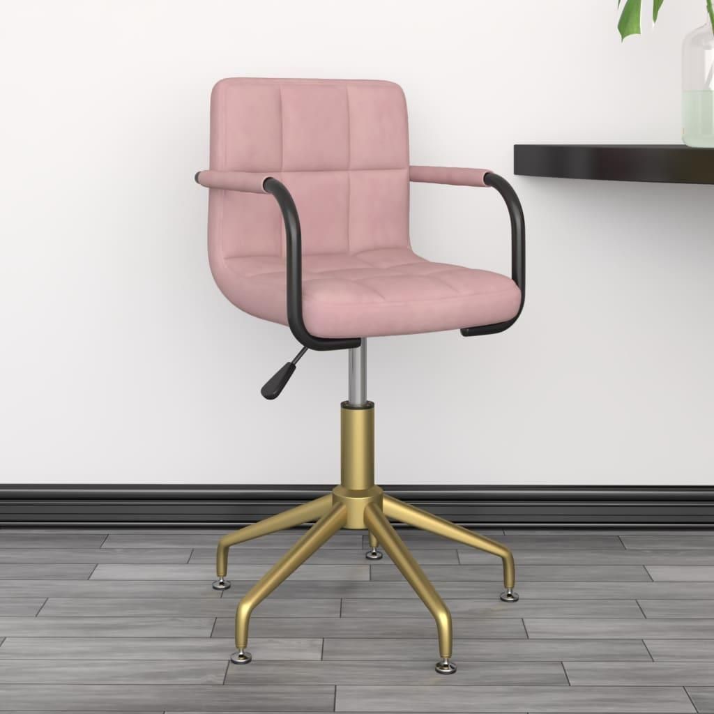 Vidaxl Obrotowe Krzesła Stołowe 6 Szt Różowe Obite Aksamitem 3088247 ...