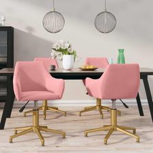 Vidaxl Obrotowe Krzesła Stołowe 4 Szt Różowe Obite Aksamitem 3092615 ...
