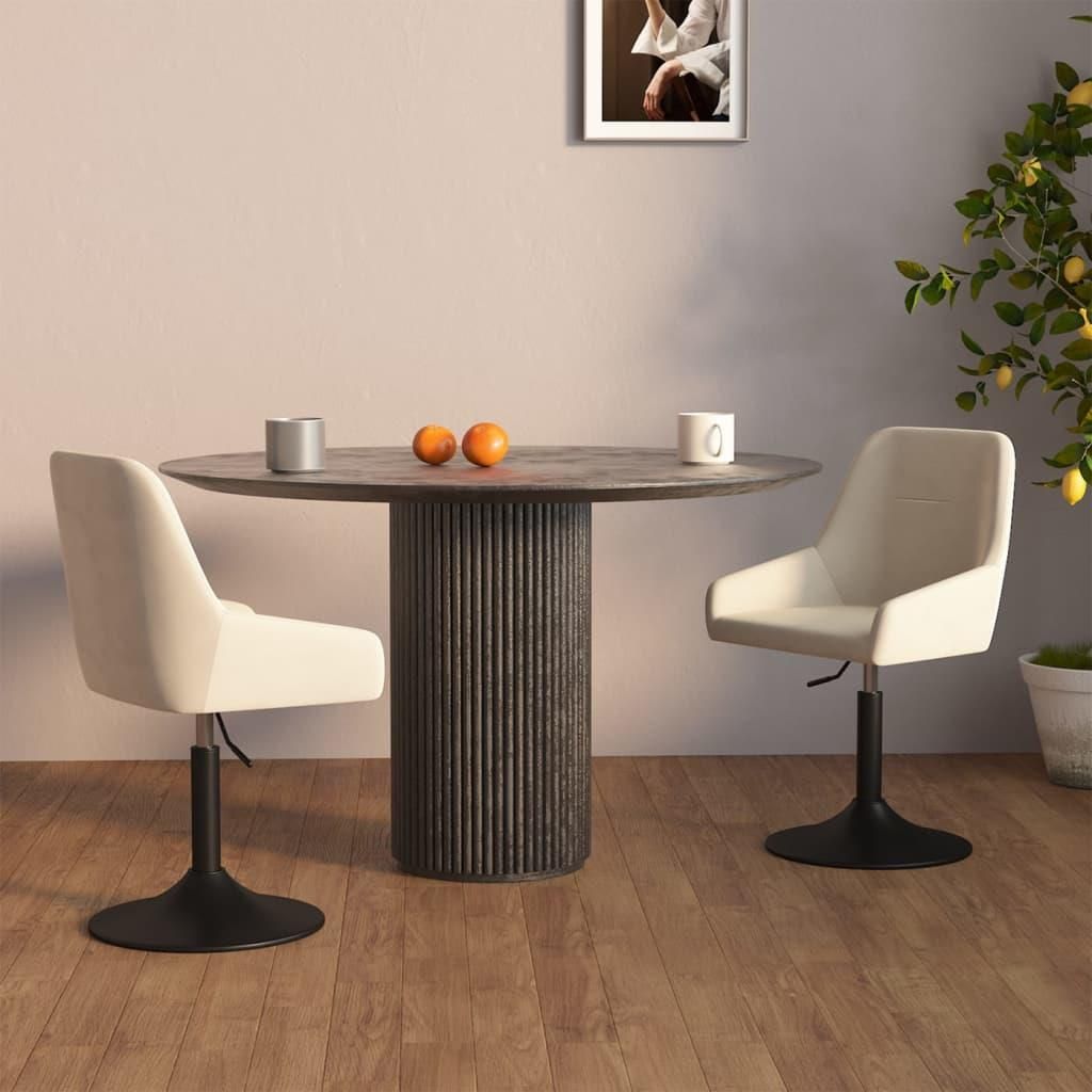 Vidaxl Obrotowe Krzesła Stołowe 2 Szt Kremowe Obite Aksamitem 3085158 ...