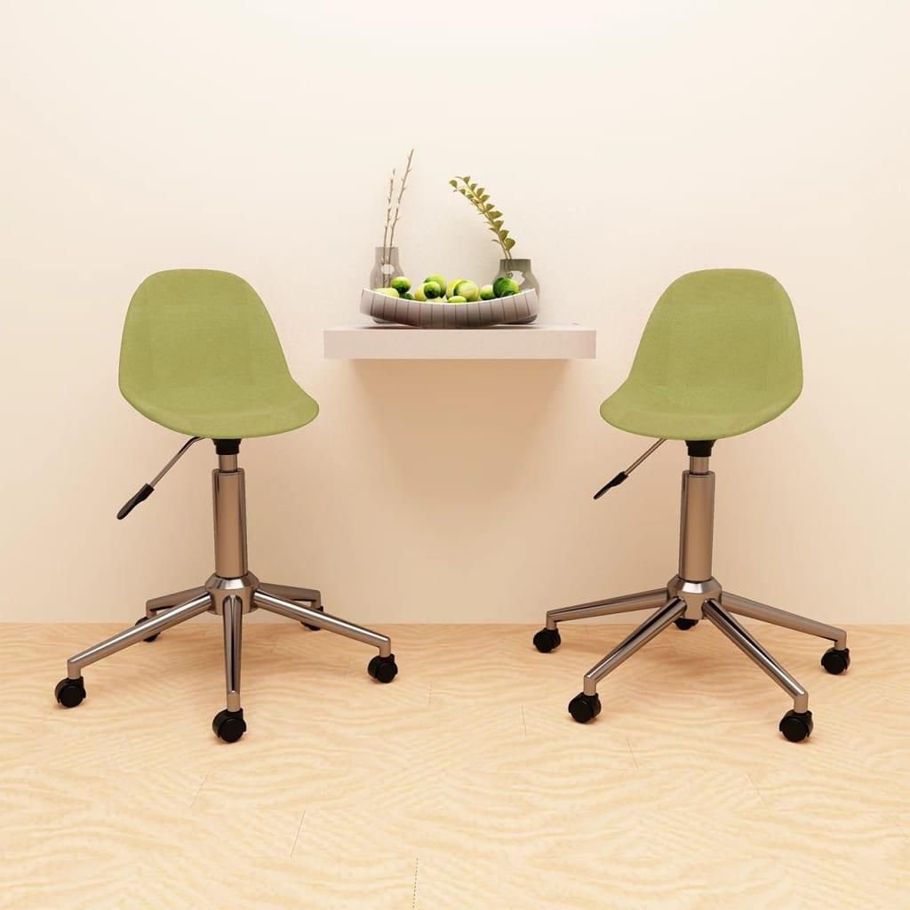 Vidaxl Obrotowe Krzesła Stołowe 2 Szt Zielone Obite Tkaniną 333470 ...