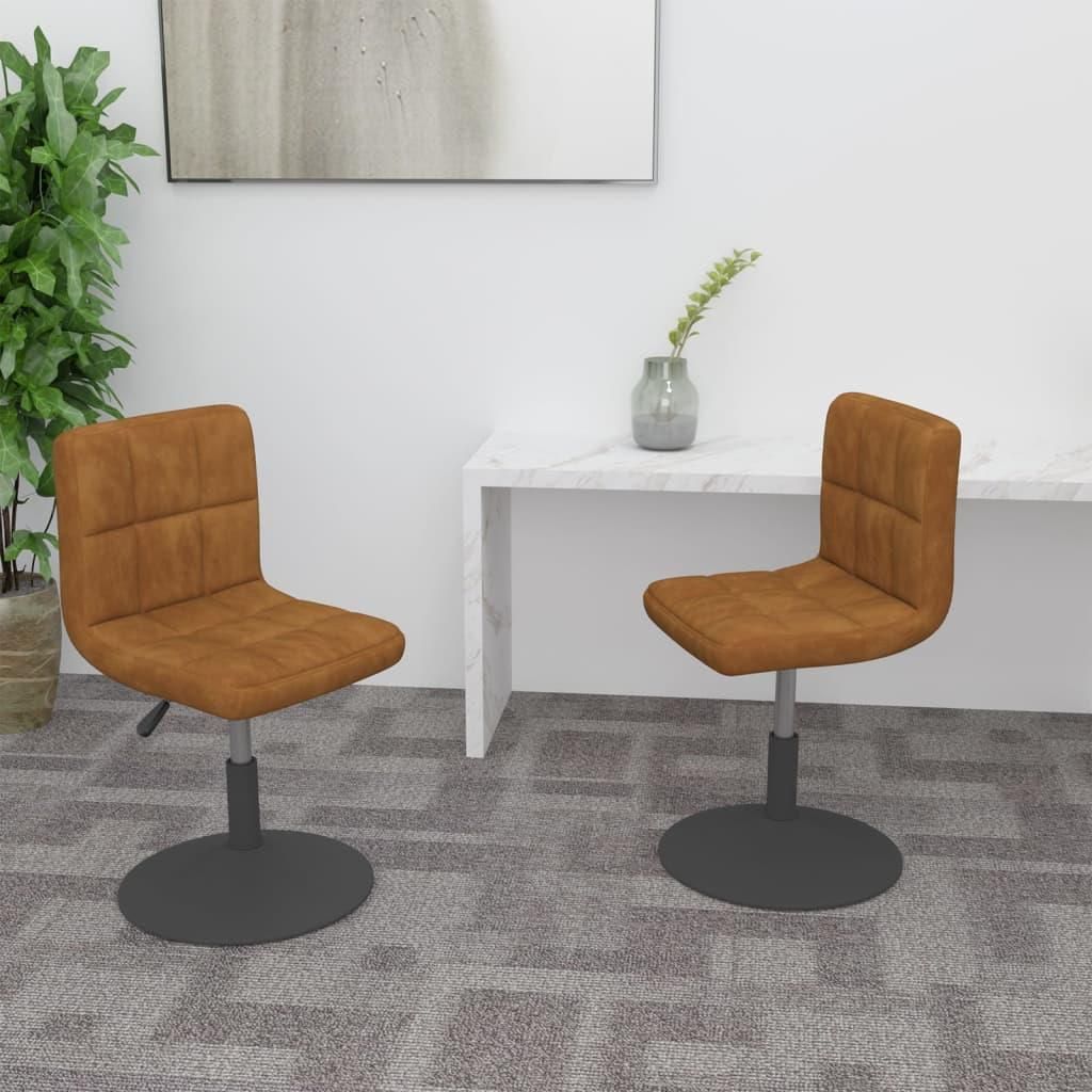 Vidaxl Obrotowe Krzesła Stołowe 2 Szt Brązowe Obite Aksamitem 334261 ...