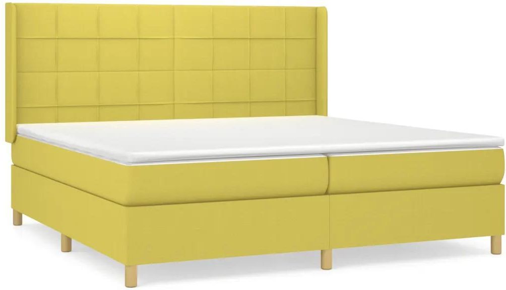 Vidaxl Łóżko Kontynentalne Z Materacem Zielone Tkanina 200X200 Cm 13452 ...