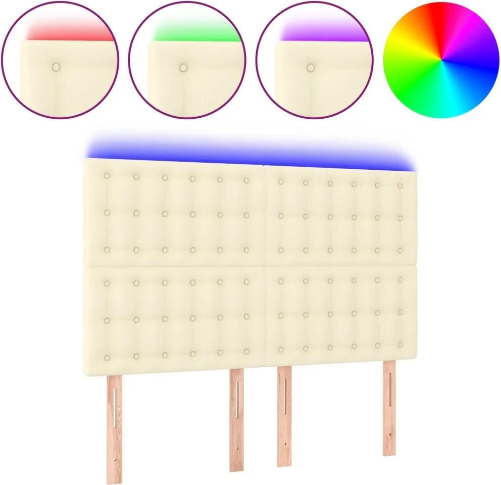 Vidaxl Zagłówek Do Łóżka Kremowy 144X5X118 128Cm Sztuczna Skóra 13452 ...