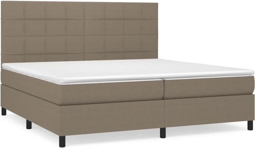 Vidaxl Łóżko Kontynentalne Z Materacem Taupe Tkanina 200X200 Cm 13452 ...