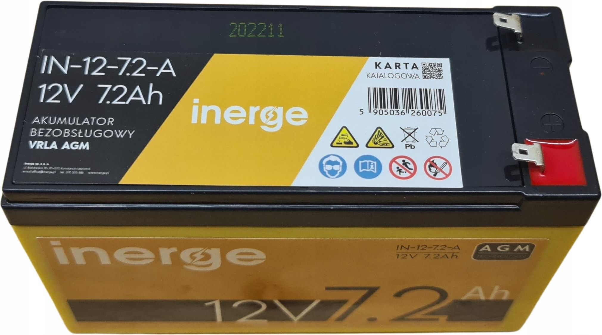 Listwa zasilająca Inerge Akumulator Agm 12V 7.2Ah Bezobsługowy Vrla Mocny (IN1272A) - Opinie i ...