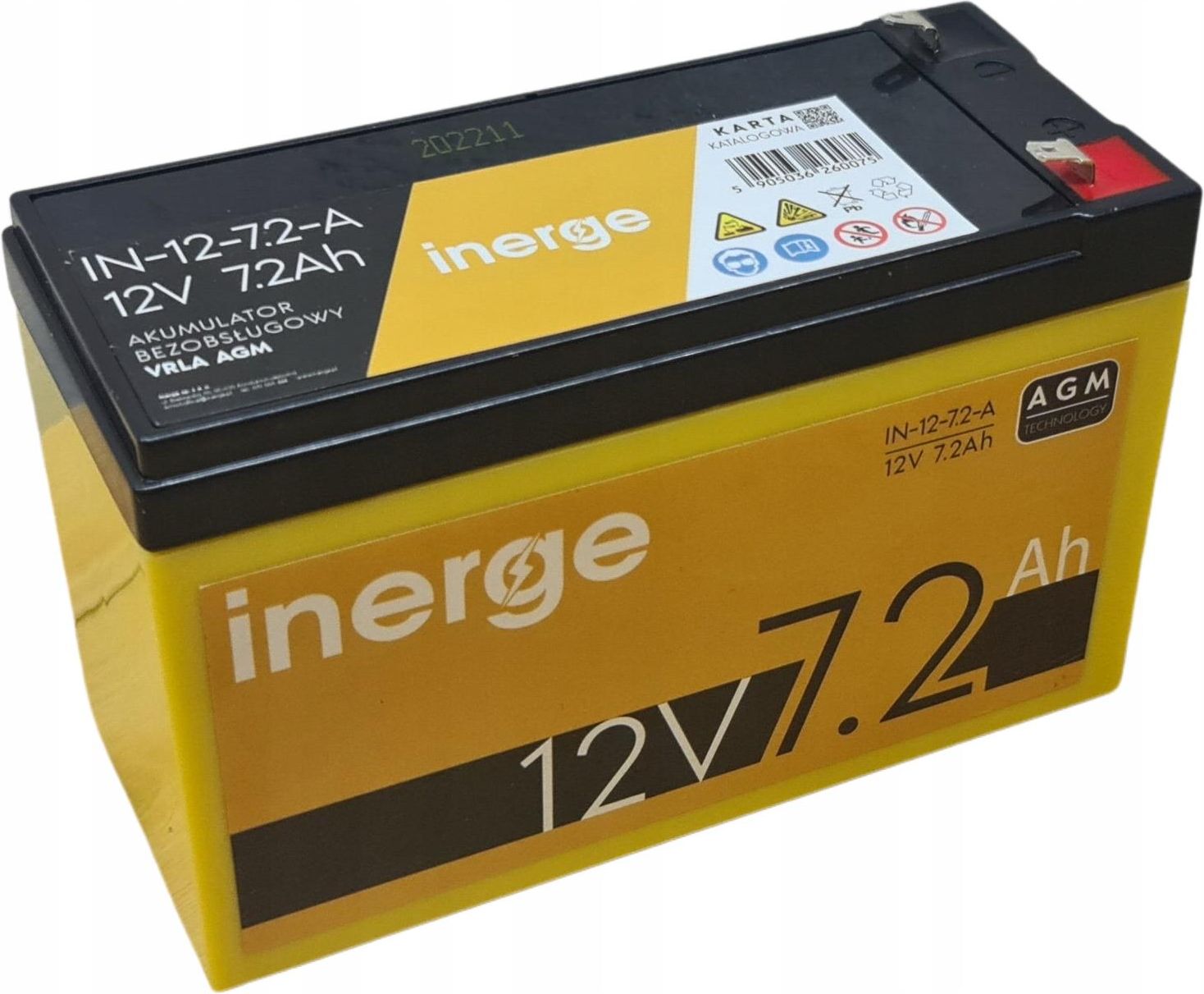 Listwa zasilająca Inerge Akumulator Agm 12V 7.2Ah Bezobsługowy Vrla Mocny (IN1272A) - Opinie i ...