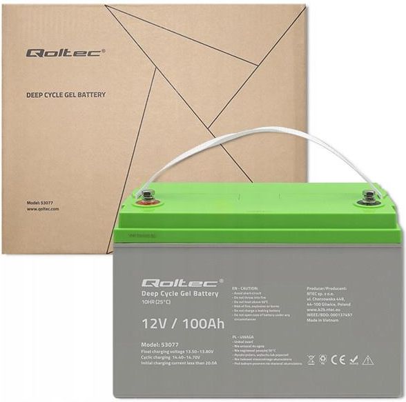 Qoltec Akumulator Żelowy Deep Cycle 12V 100Ah (53077) - Opinie i ceny ...