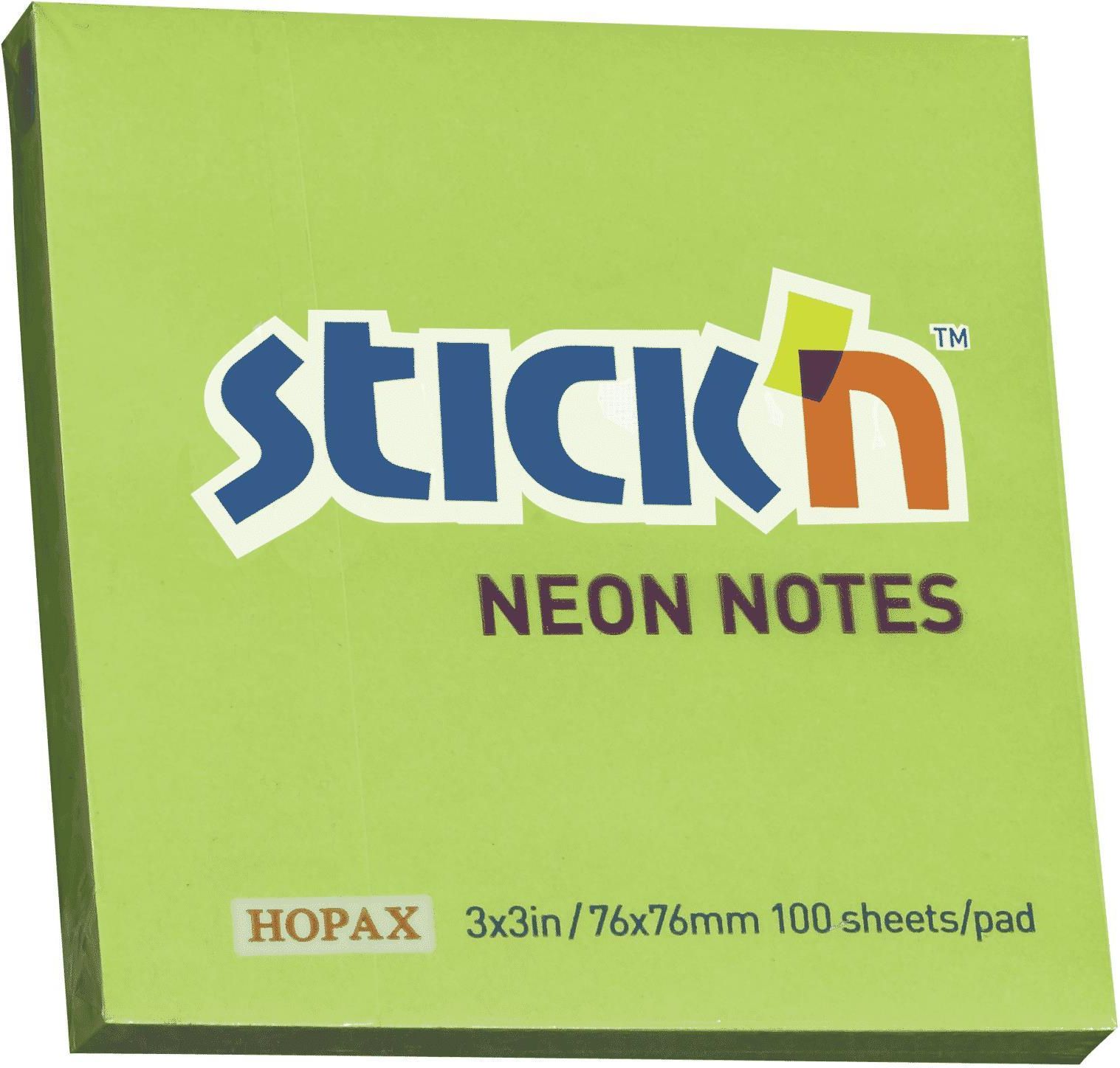Hopax Stick'N Neon Notes Karteczki Samoprzylepne Zielone - Ceny i ...