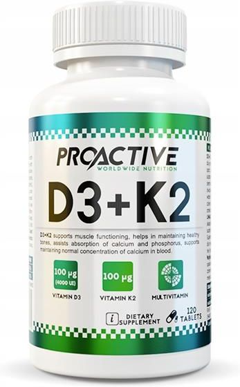 Proactive D3+K2 2000Iu 120Tabl - Opinie i ceny na Ceneo.pl