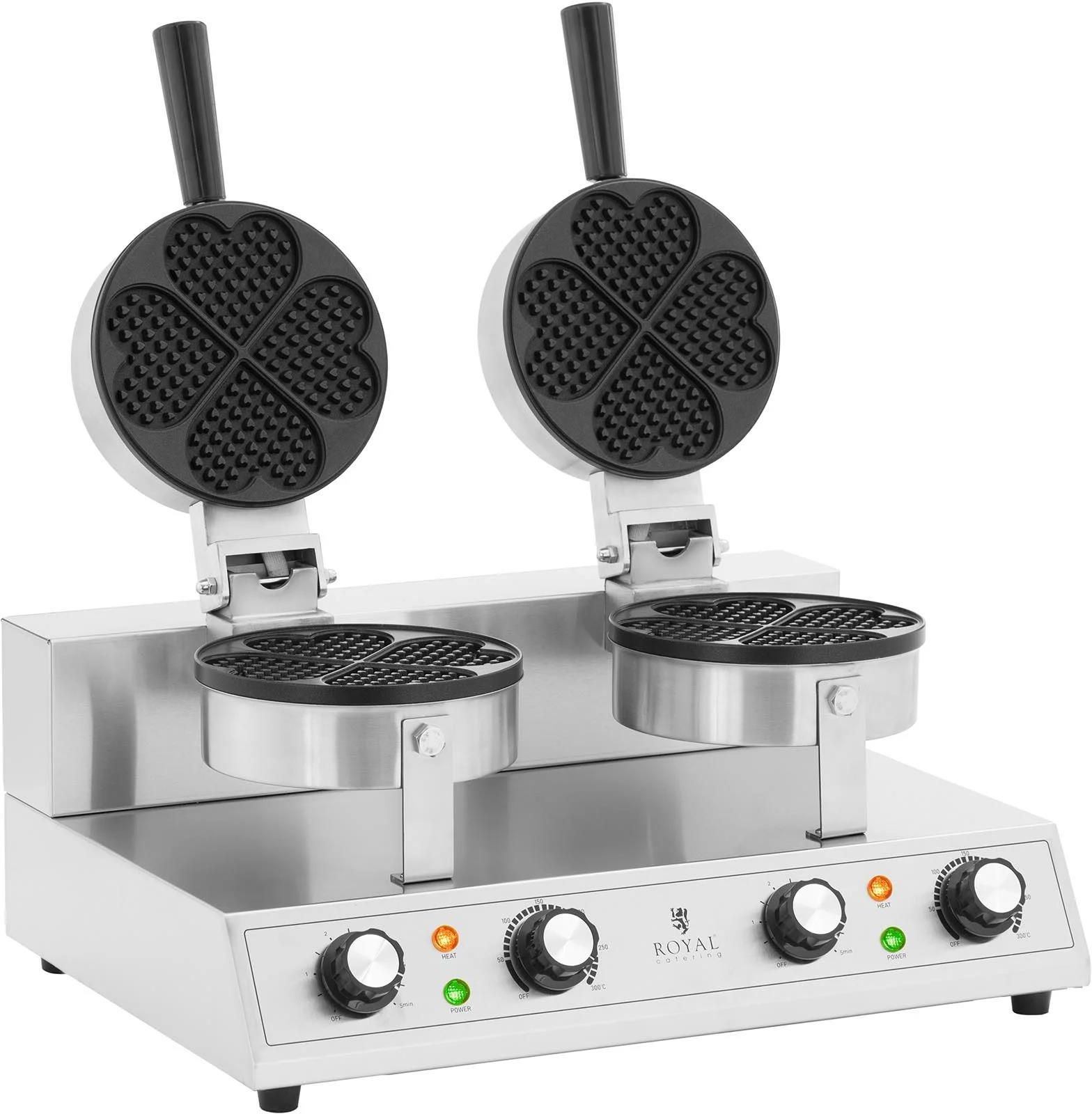 Podwójna Gofrownica Kształt Serca 2X1000 W Minutnik Gofry O Grubości ...