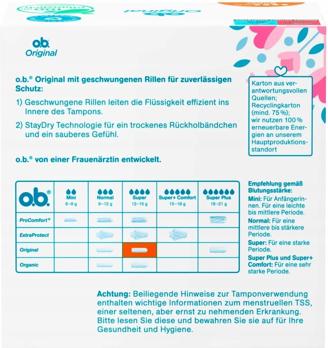 Ob Tampony Original 56 szt. - Opinie i ceny na Ceneo.pl