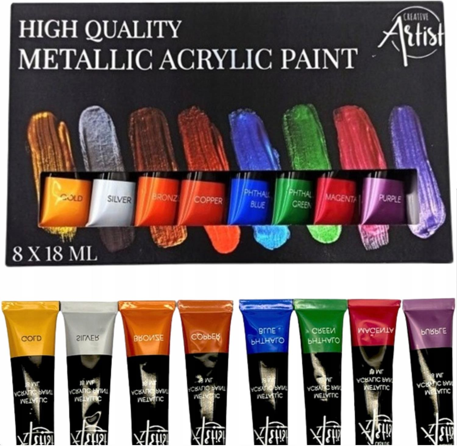 Creative Artist Farby Akrylowe Metaliczne Zestaw 8szt. X18Ml - Ceny i ...