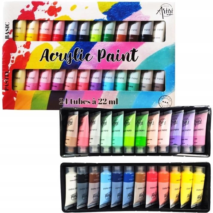 Farby Akrylowe Duży Zestaw Farb Akrylowych 24X22Ml 1542008799 - Ceny i ...
