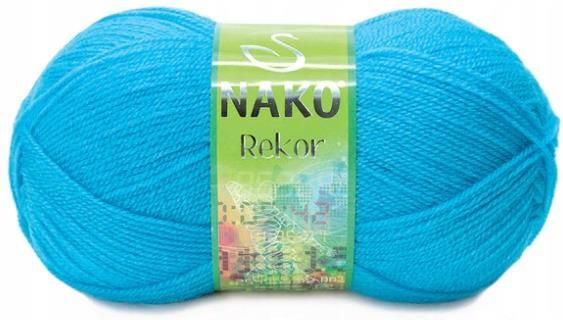 Nako Włóczka Rekor 100G/360M Akryl 235 Turkusowy 1542007468 - Ceny i ...