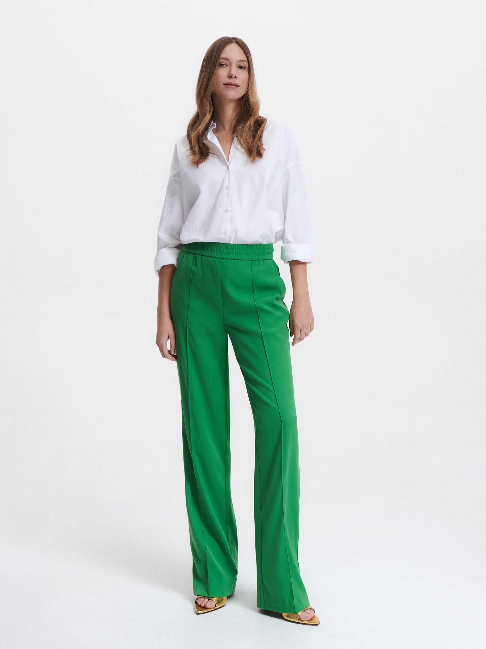 Reserved - Spodnie z kantem - Zielony - Ceny i opinie - Ceneo.pl