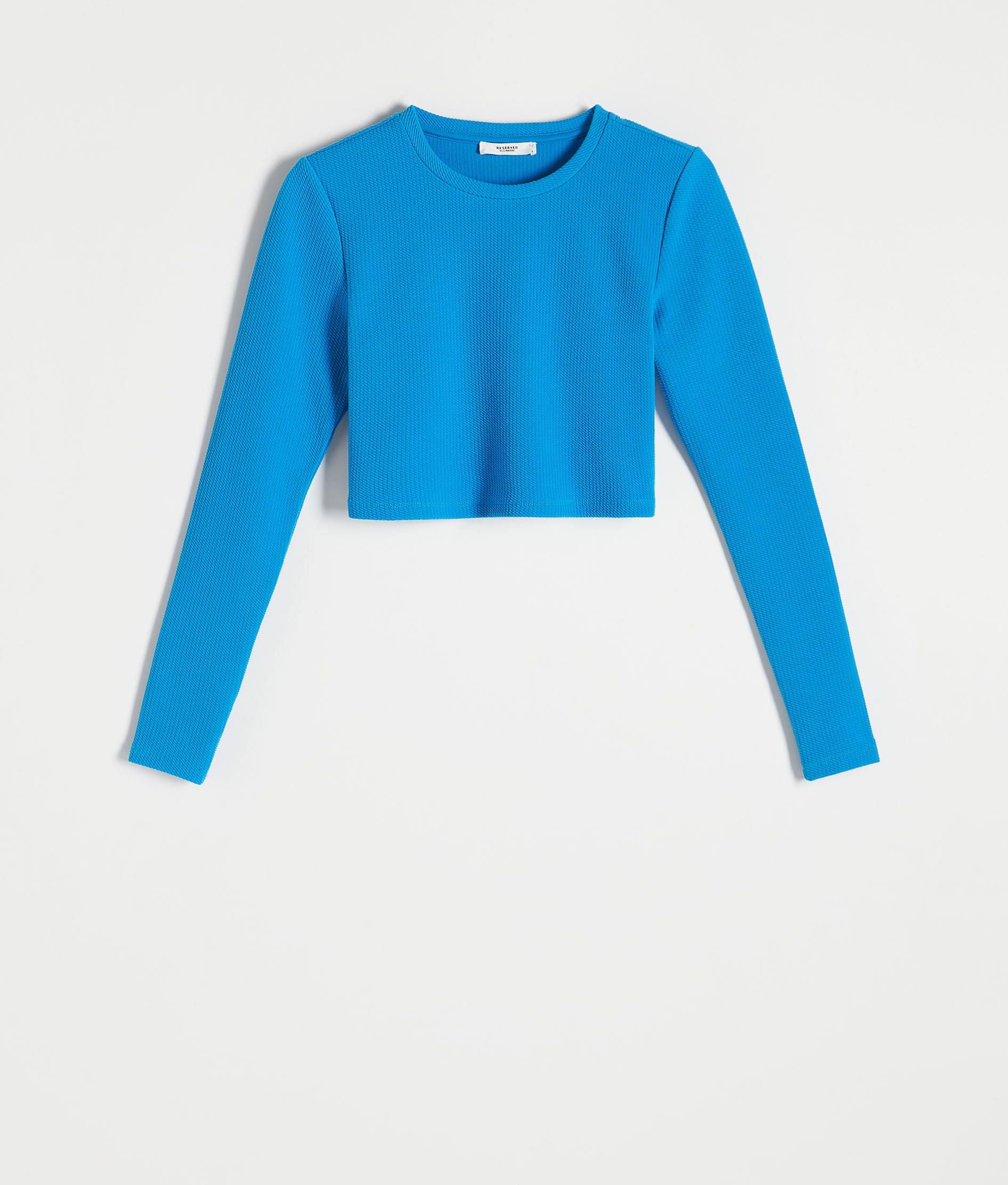 Reserved - Crop top z długim rękawem - Niebieski - Ceny i opinie - Ceneo.pl
