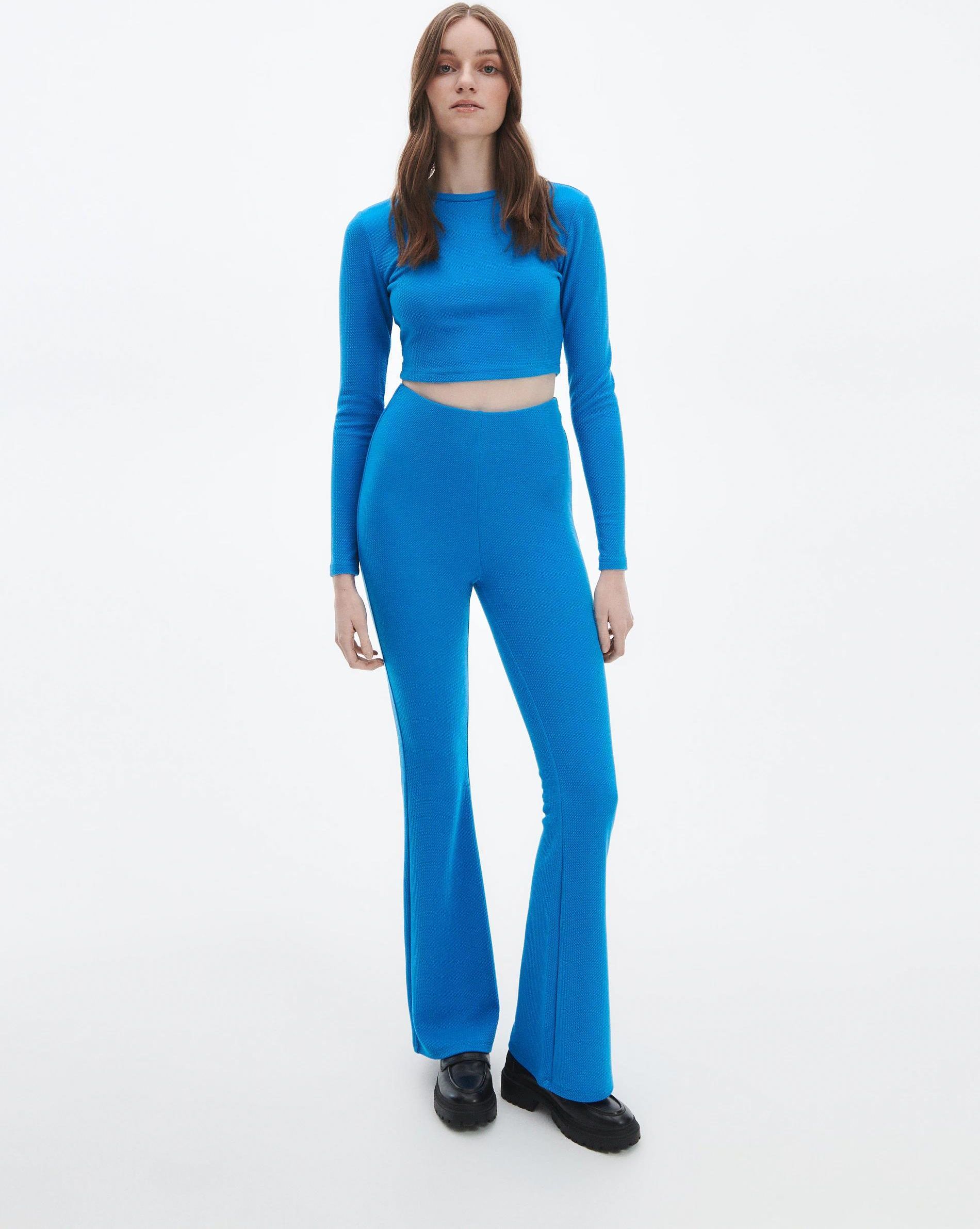 Reserved - Crop top z długim rękawem - Niebieski - Ceny i opinie - Ceneo.pl