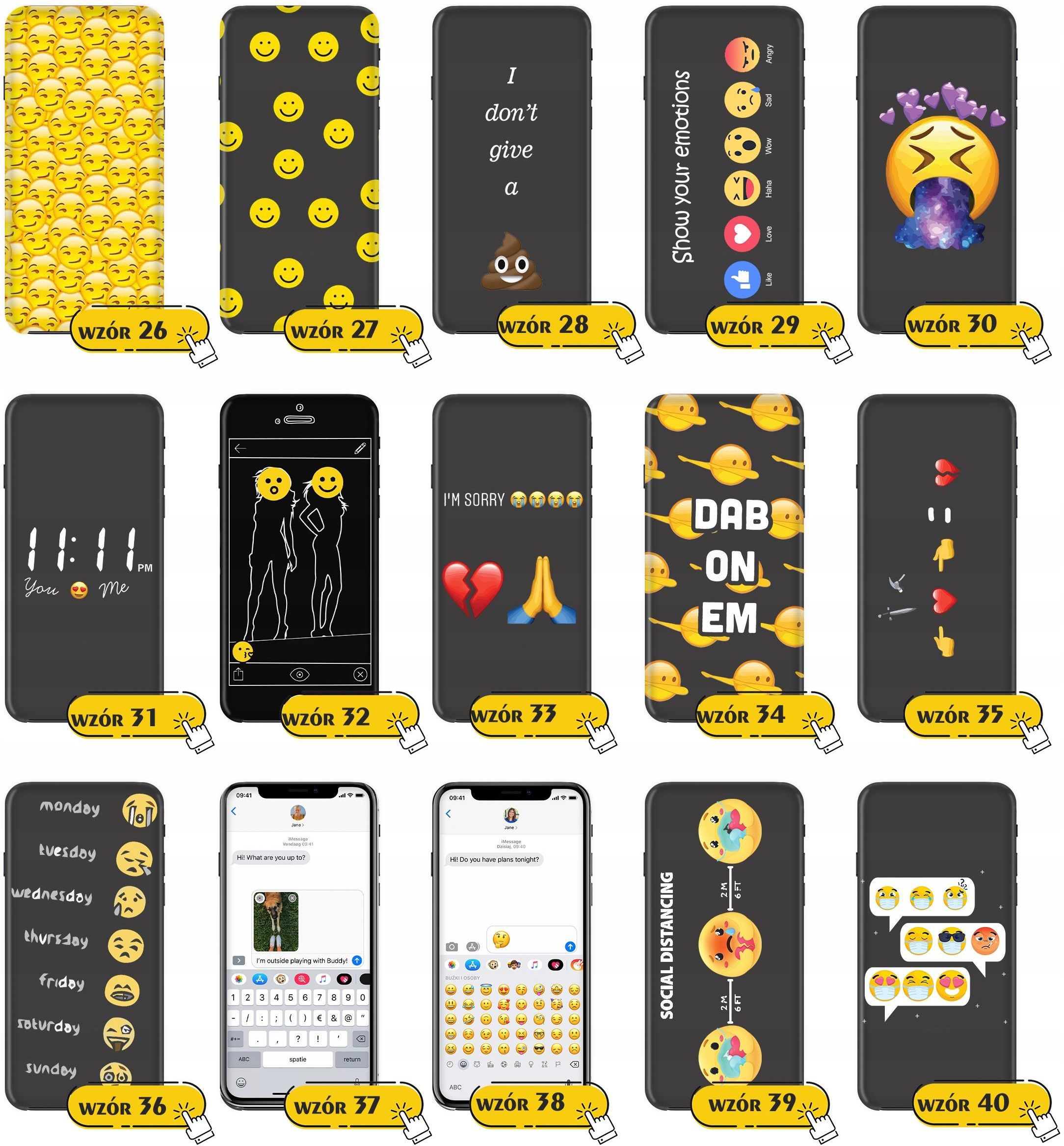 Etui emoji 40 wzorów Xiaomi Redmi Note 9 Pro - Etui na telefon, ceny i ...