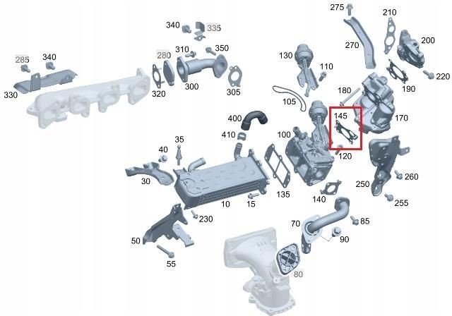 Mercedes-Benz S-Klasa W221 W222 Uszczelka Egr Om651 A6511421380 ...