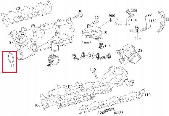 Mercedes-Benz W221 W251 Uszczelka Kolektora Prawa Om642 A0139970045 ...