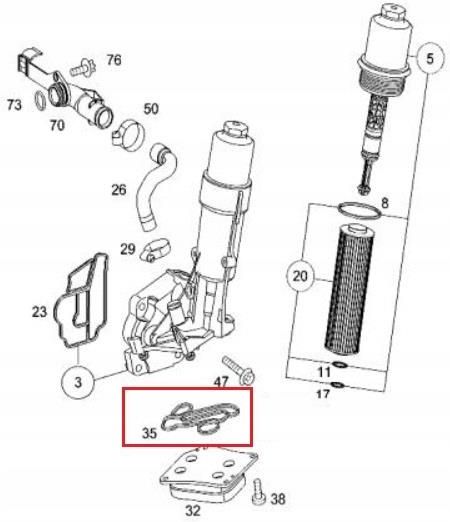 Mercedes-Benz W203 W204 Uszczelka Obudowy Filtra Oleju A2711840080 ...