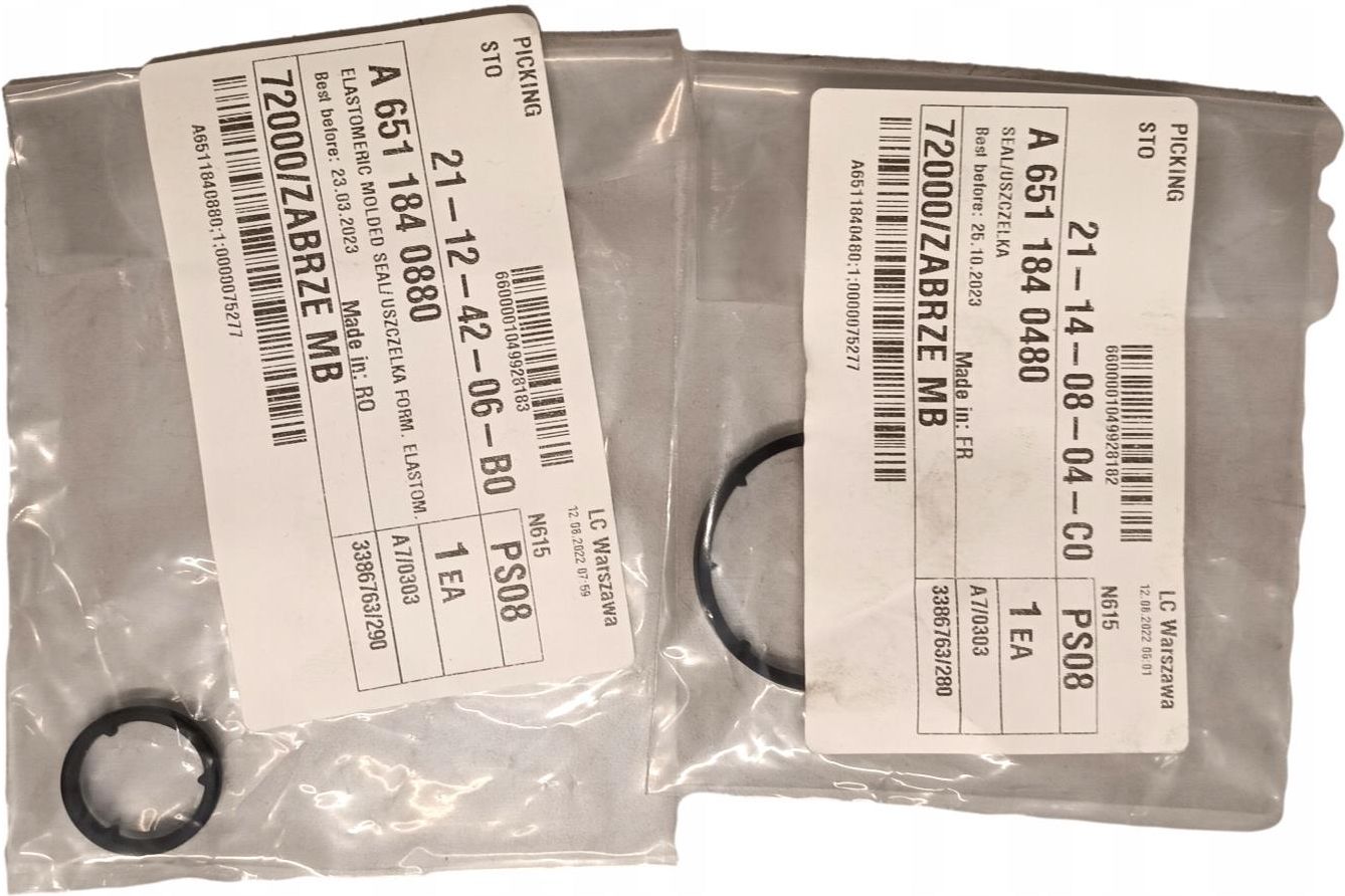 Mercedes-Benz Sprinter Uszczelka Chlodnicy Oleju 2Szt 1x A6511840480 1x ...