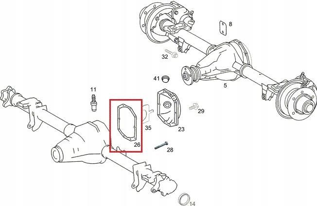 Mercedes-Benz Sprinter 906 907 Uszczelka Mostu Tyl Oe A9063510280 ...