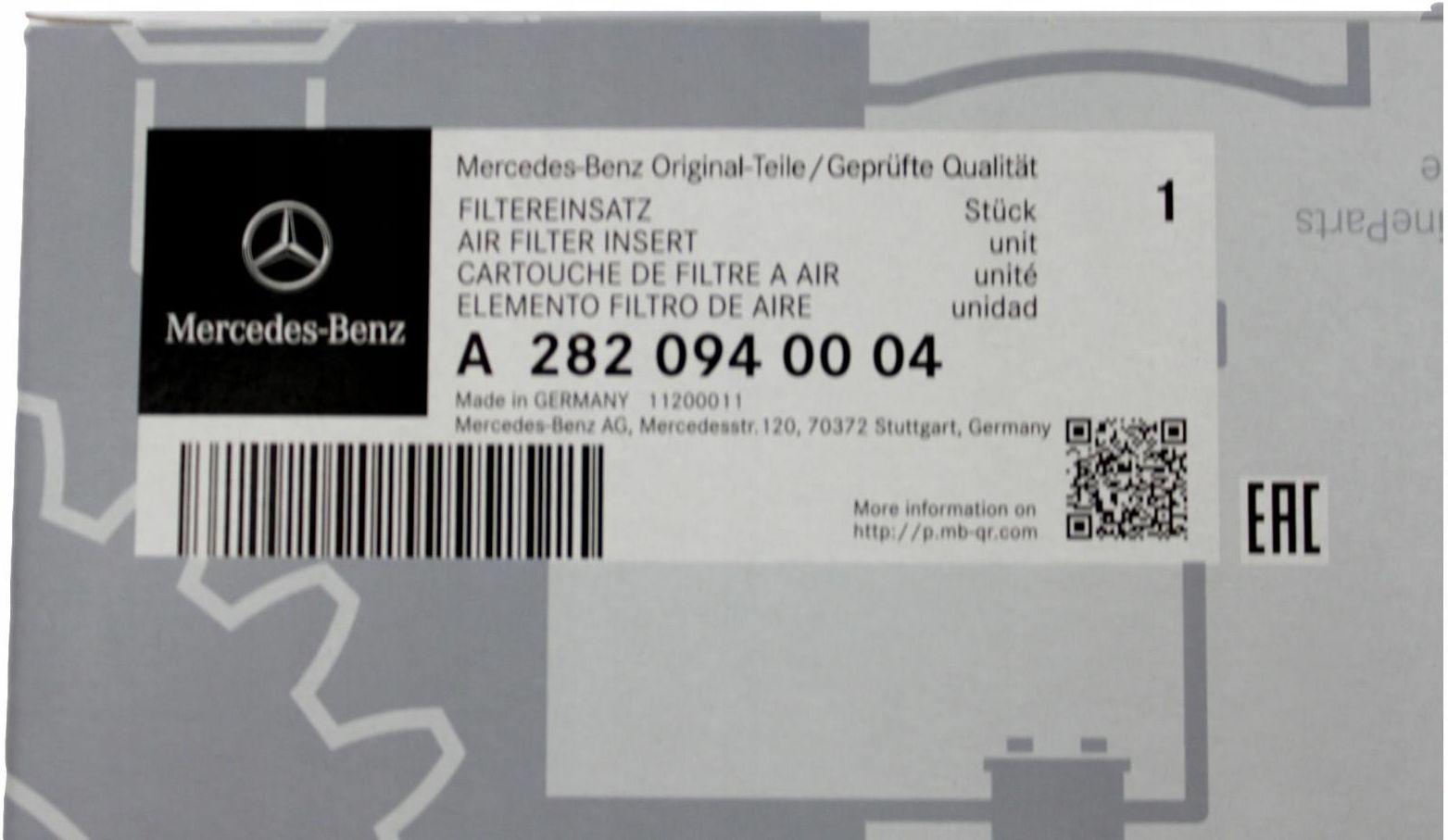 Filtr powietrza Mercedes-Benz C118 X118 W177 W247 X247 Filtr Powietrza ...