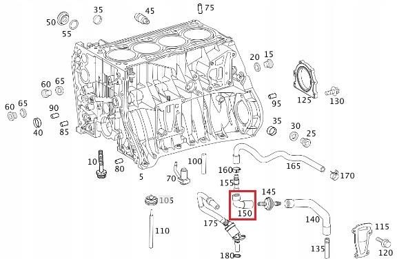 Blok silnika Mercedes-Benz W204 W211 Przewod Odmy Om271 Oe A2710181582 ...