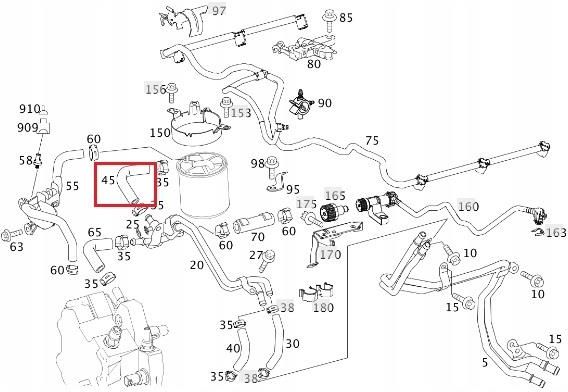 Mercedes-Benz W166 W203 W204 Przewod Paliwa Kolanko V6 A6420783481 ...