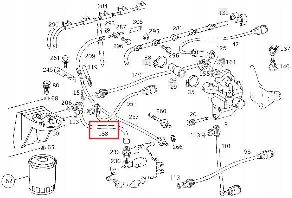 Mercedes-Benz Sprinter 902-904 2.9 Przewod Paliwa Om602 A6020701732 ...