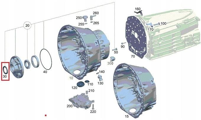 Blok silnika Mercedes-Benz W203 W204 Glc Uszczelniacz Walu Korbowego ...