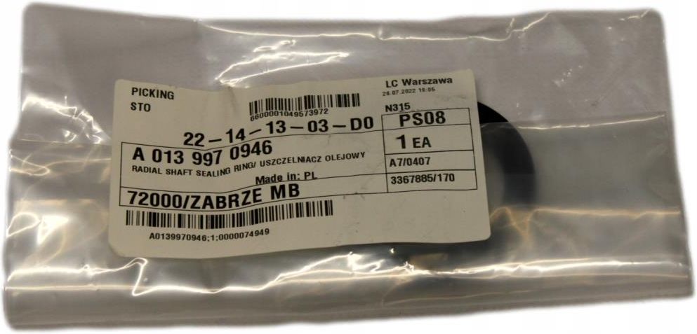 Blok silnika Mercedes-Benz W203 W204 Glc Uszczelniacz Walu Korbowego ...