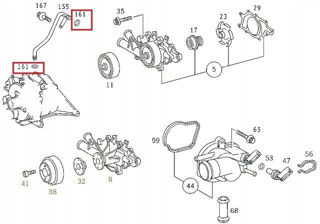 Mercedes-Benz Clk W203 W210 Oring Przewodu Alternatora A0129972145 ...