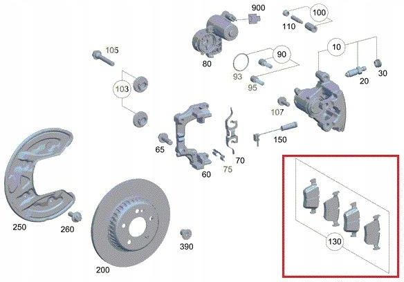 Klocki hamulcowe Mercedes-Benz C-Klasa W205 Glc Klocki Hamulcowe Tyl ...