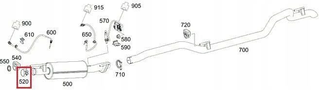 Tłumik Mercedes-Benz Clk Glc C-Klasa Obejma Rury Wydechu A0004901441 ...