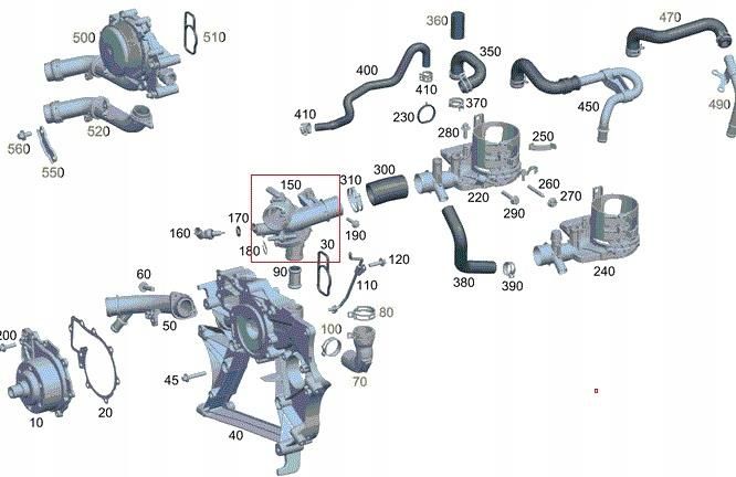 Mercedes-Benz W242 W246 W204 W205 W212 Termostat Om651 A651 200 28 00 ...
