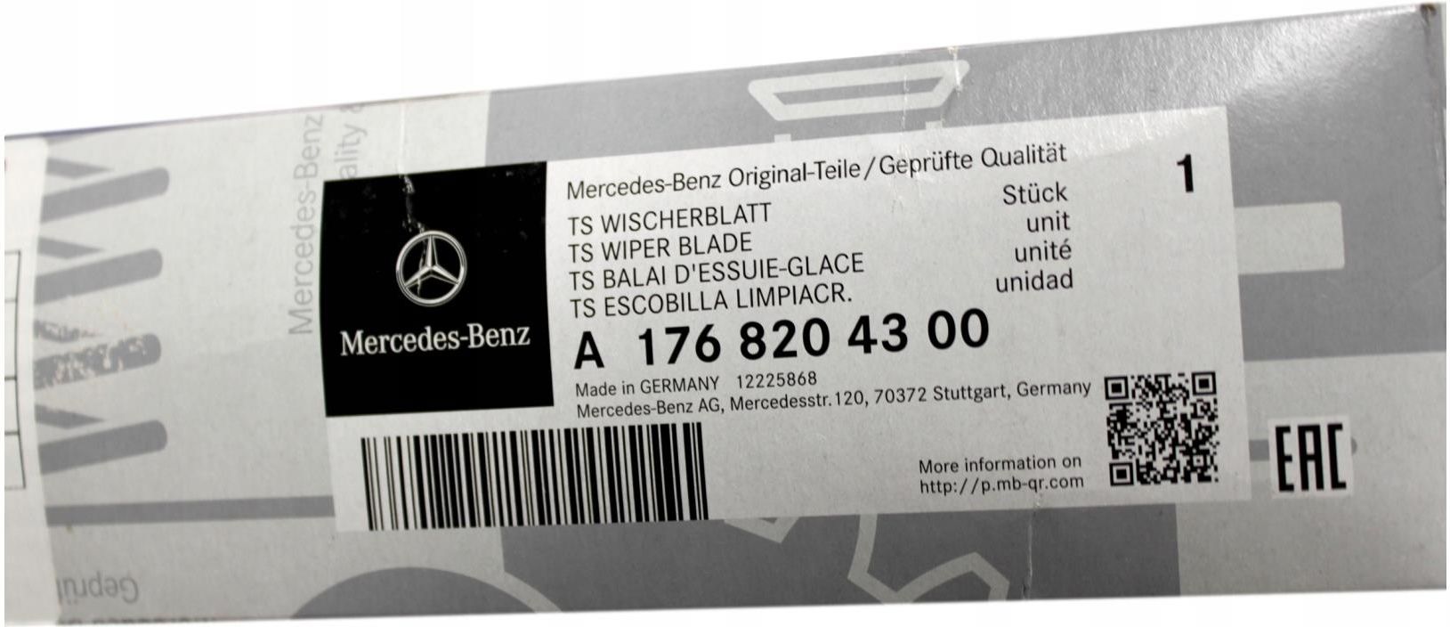 Wycieraczka samochodowa Mercedes-Benz W176 X156 Piora Wycieraczki Przod ...