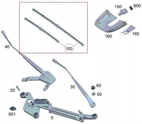 Wycieraczka samochodowa Mercedes-Benz Vito Zestaw Piora Wycieraczek ...