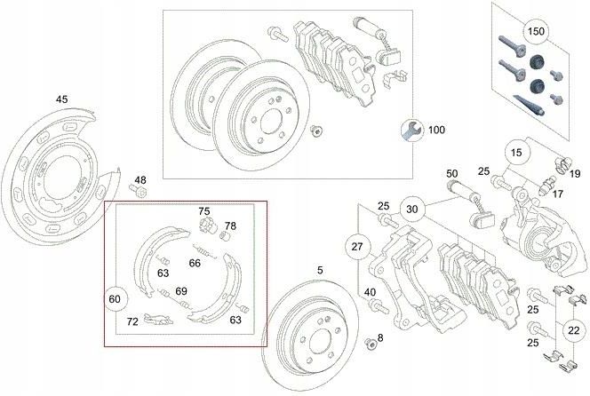 Szczęka hamulcowa Mercedes-Benz W447 W639 Zestaw Szczeki Hamulcowe ...