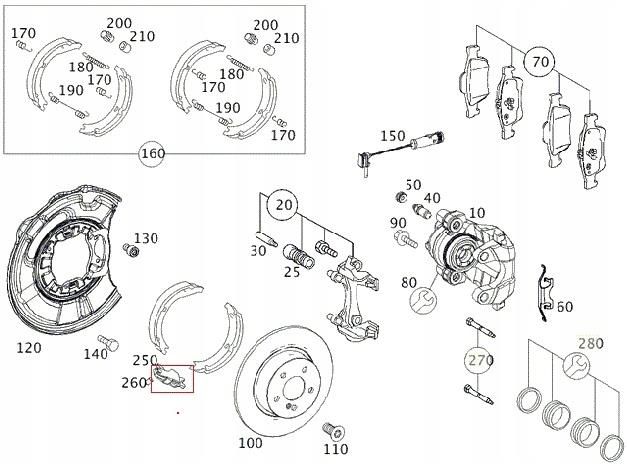 Zestaw naprawczy układu hamulcowego Mercedes-Benz W220 R129 R230 R170 ...