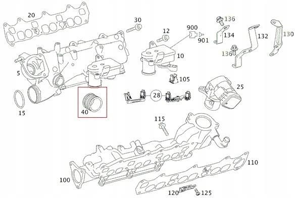 Kolektor ssący Mercedes-Benz W203 W204 W211 Krociec Kolektor Ssacy ...