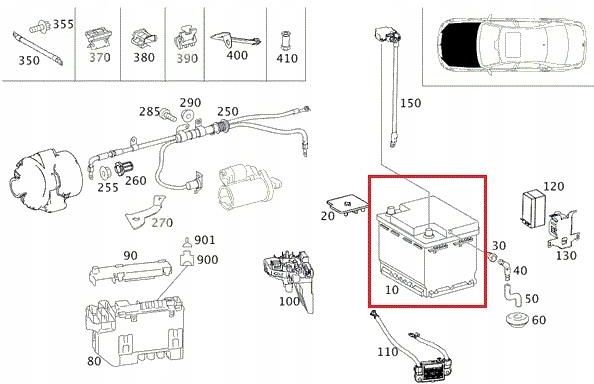 Mercedes-Benz W216 W221 Slr Akumulator Dodatkowy Oe A2305410001 ...