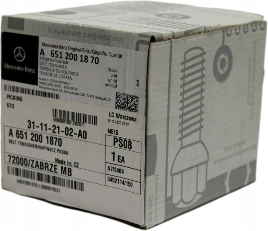 Mercedes-Benz Sprinter 906 907 910 Napinacz Paska Om651 A6512001870 ...