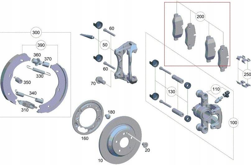 Klocki hamulcowe Mercedes-Benz Vito Evito W447 Klocki Hamulcowe Tyl Oe ...